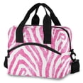ALAZA Pink Zebras Pattern Insulated Lunch Box Large Reusable Cooler Bag ...
