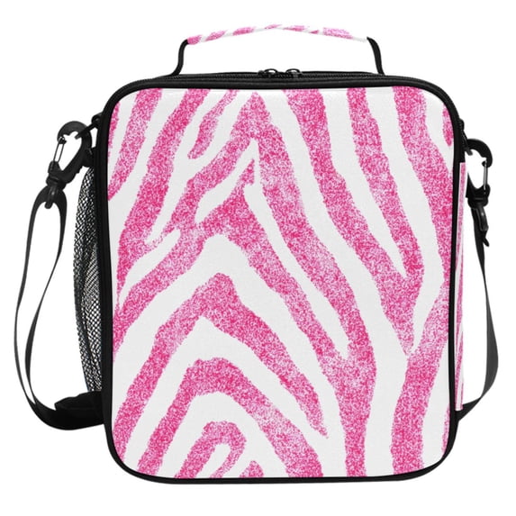 ALAZA Pink Zebras Pattern Lunch Box Insulated Cooler Lunch Bag with ...