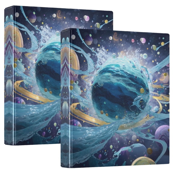 ALAZA Planet Abstract Universe Hardcover 3 Ring Binder 1.5" D-Rings ...