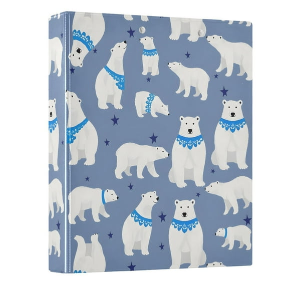 ALAZA Polar Bear Animal 3 Ring Binder 1.5 Inch Three Ring Office ...