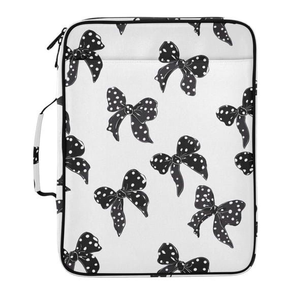 ALAZA Polka Dots Bows Pattern Expanding Accordion File Folder 3 Ring ...