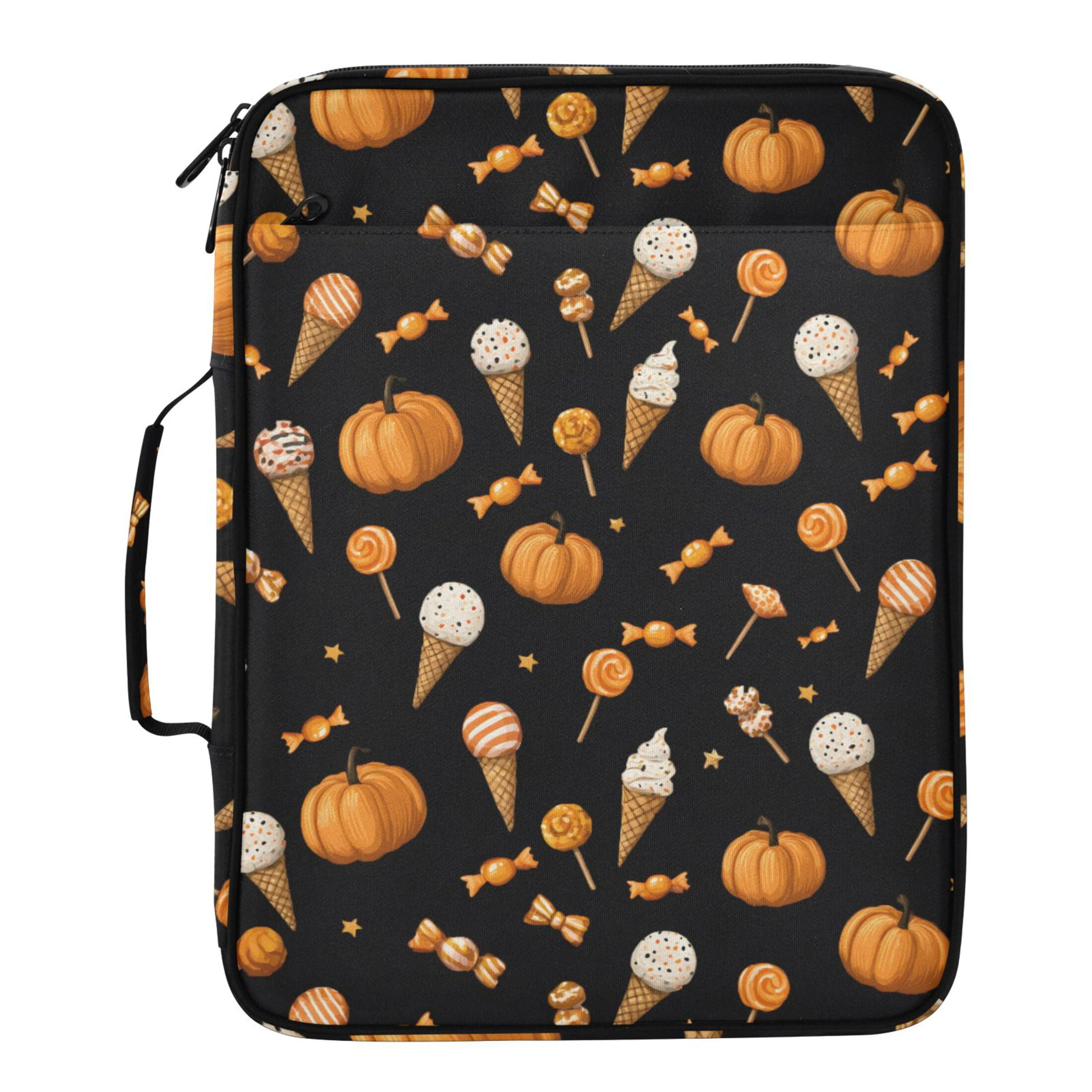 ALAZA Pumpkins Ice Cream Pattern Expanding Accordion File Folder 3 Ring ...