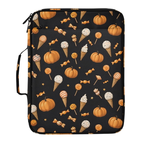 ALAZA Pumpkins Ice Cream Pattern Expanding Accordion File Folder 3 Ring ...
