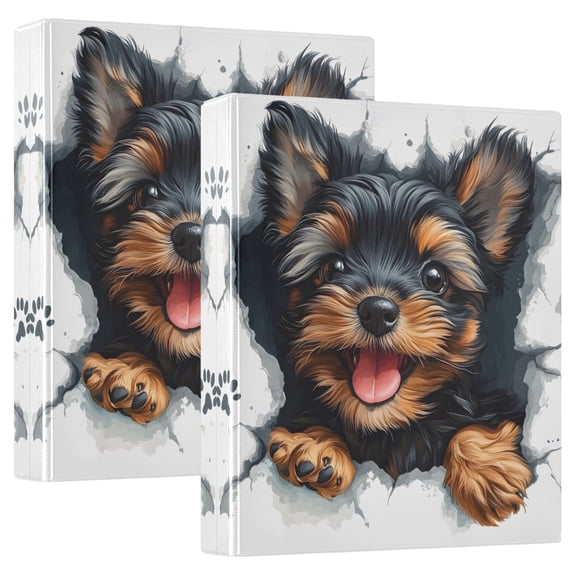 ALAZA Puppy Dog Breaking Wall Hardcover 3 Ring Binder 1.5" D-Rings with ...