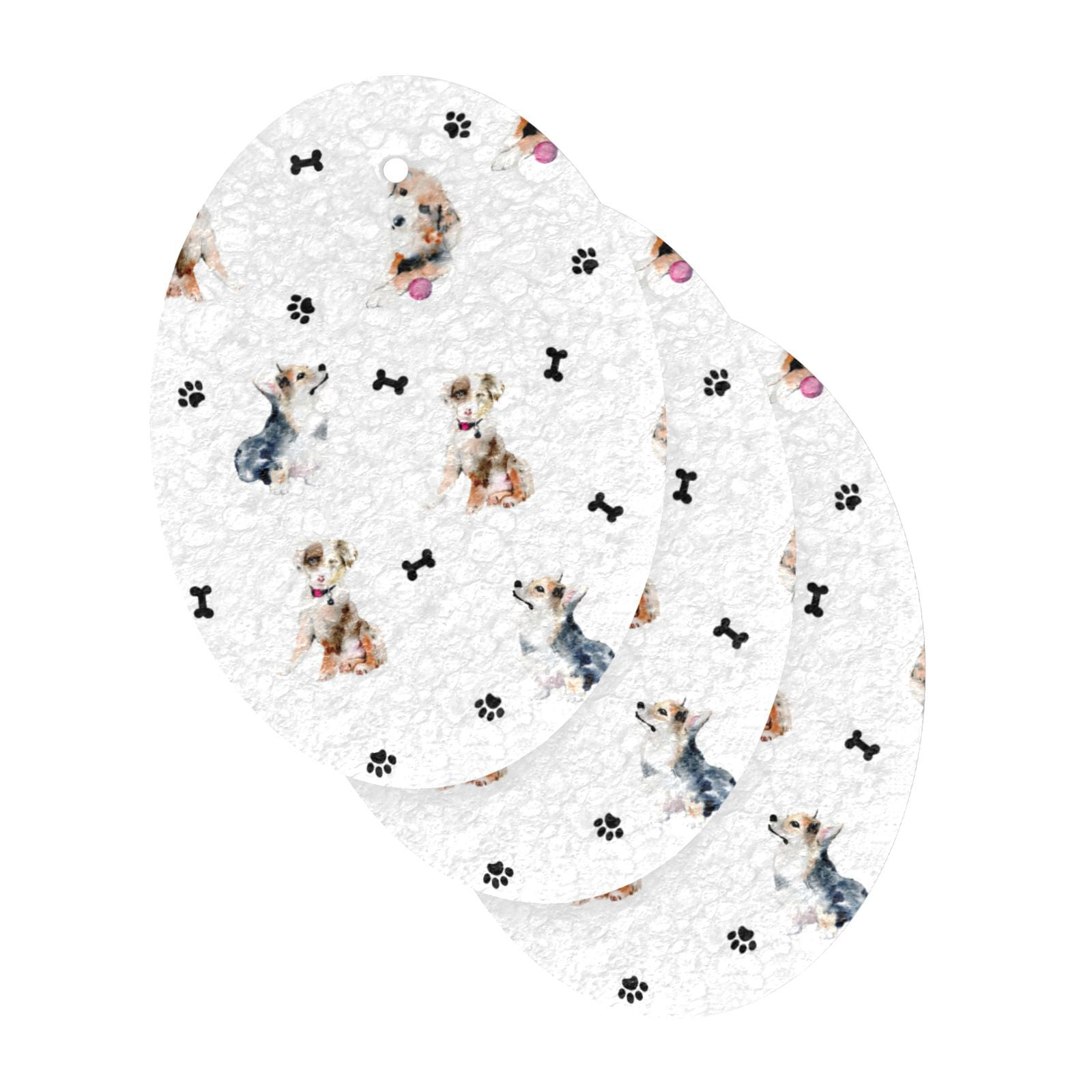 ALAZA Puppy Dog Paw Prints Animal Natural Sponges Kitchen Cellulose ...