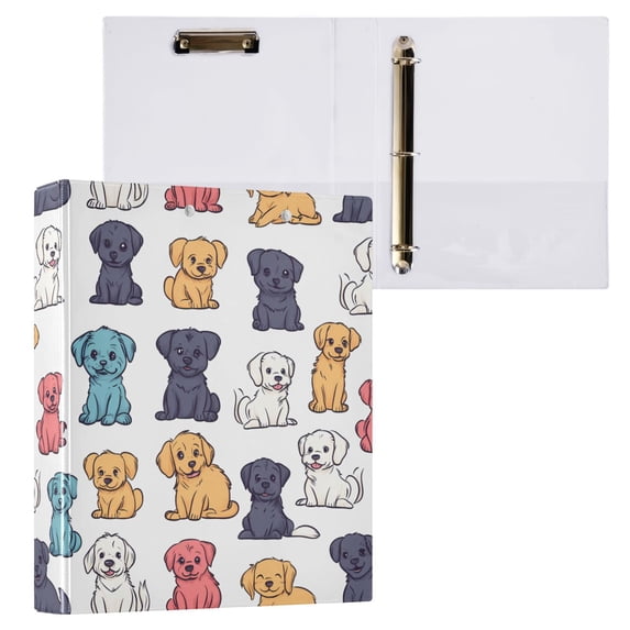 ALAZA Puppy Dogs Cartoon Hardcover 3 Ring Binder 1.5" D-Rings with ...