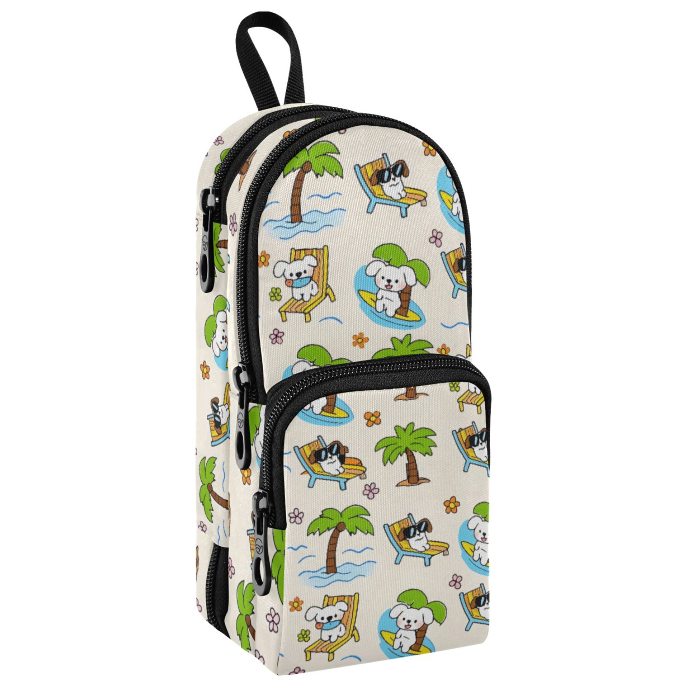 ALAZA Puppy Dogs Palm Tree Pencil Case Pen Pouch Stationery Organizer ...