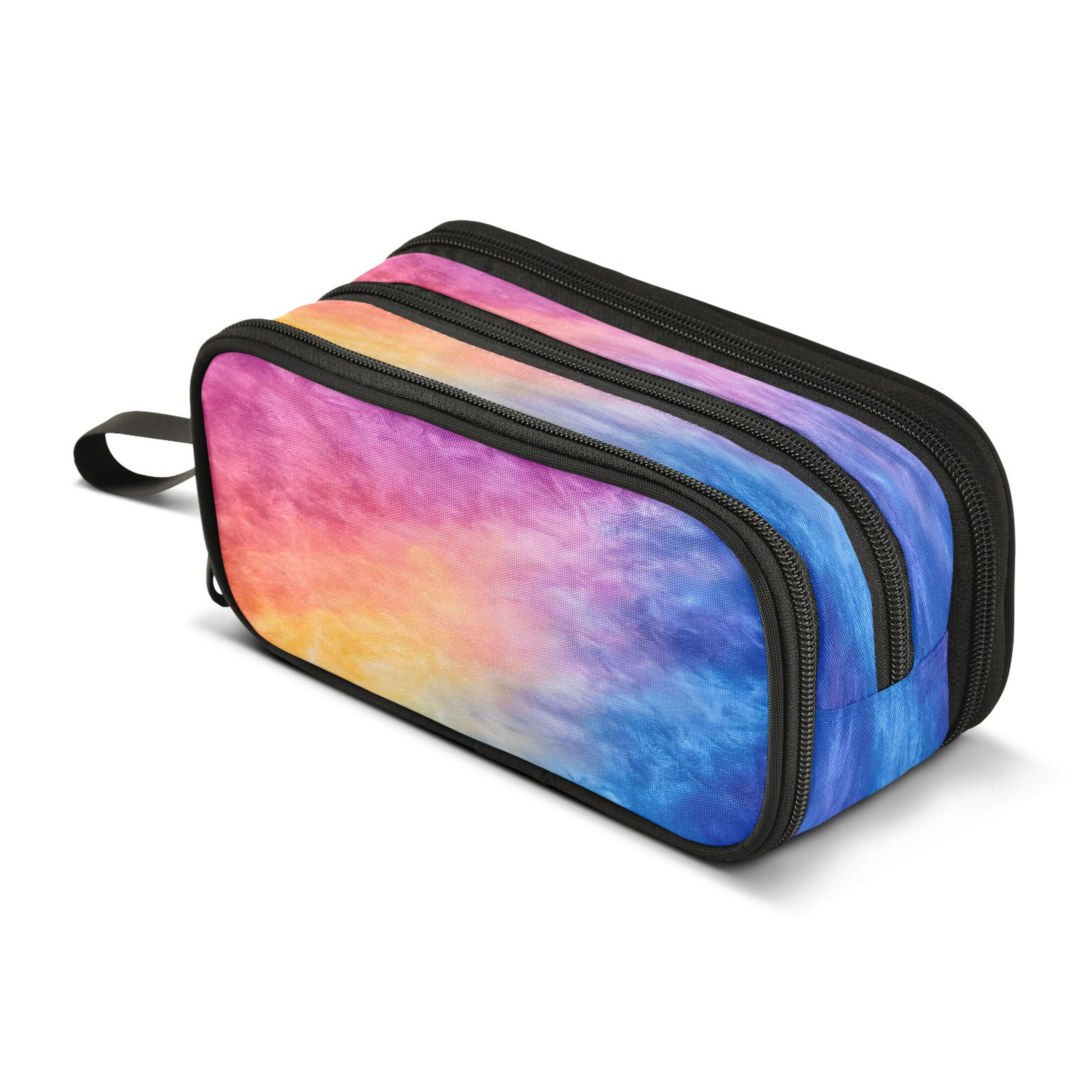 ALAZA Purple Blue Tie Dye Pencil Case Bag 3 Compartment Pen Pouch Large ...