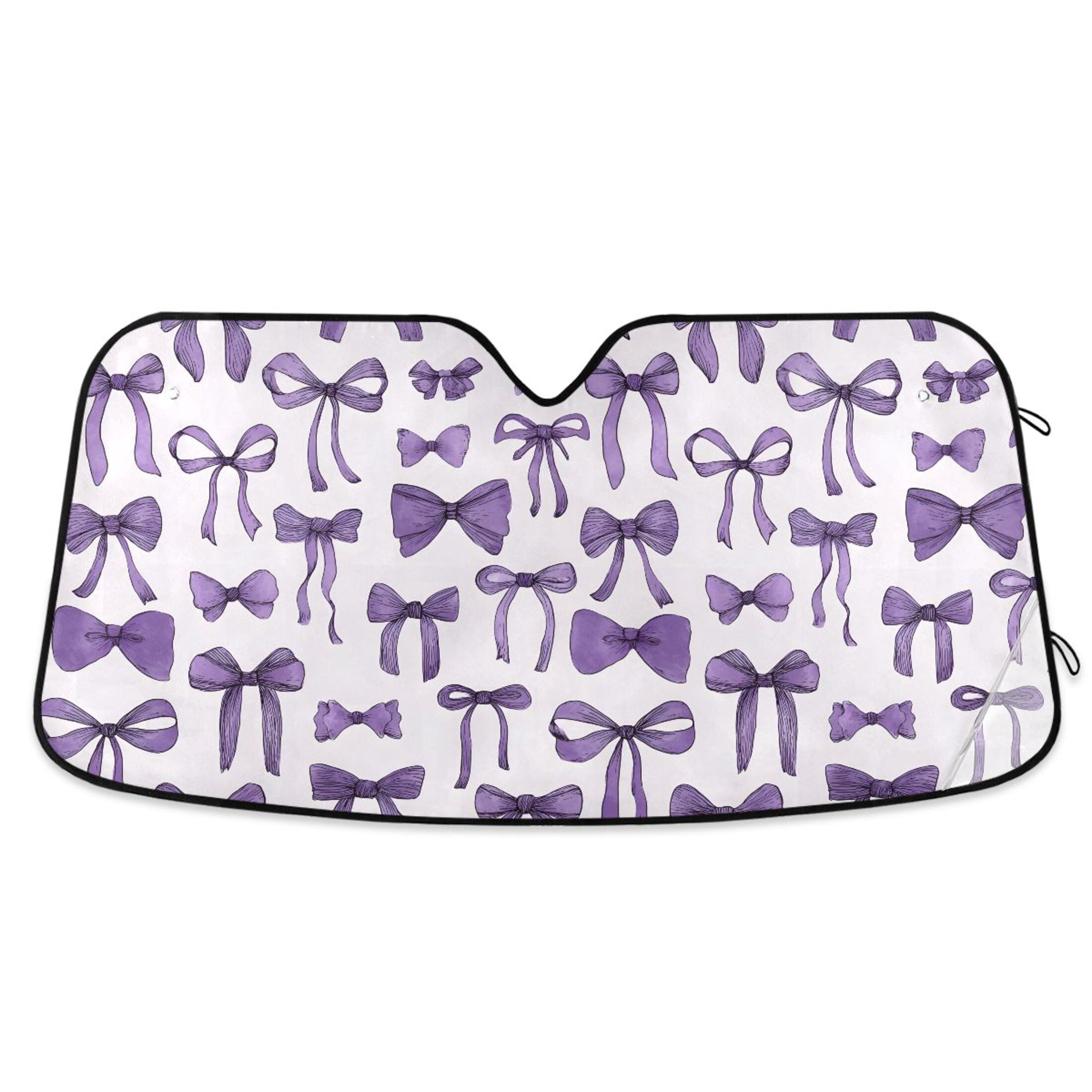 ALAZA Purple Bow Pattern Car Windshield Sun Shade Foldable UV Ray ...