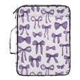 ALAZA Purple Bow Pattern Expanding Accordion File Folder 3 Ring Zipper ...