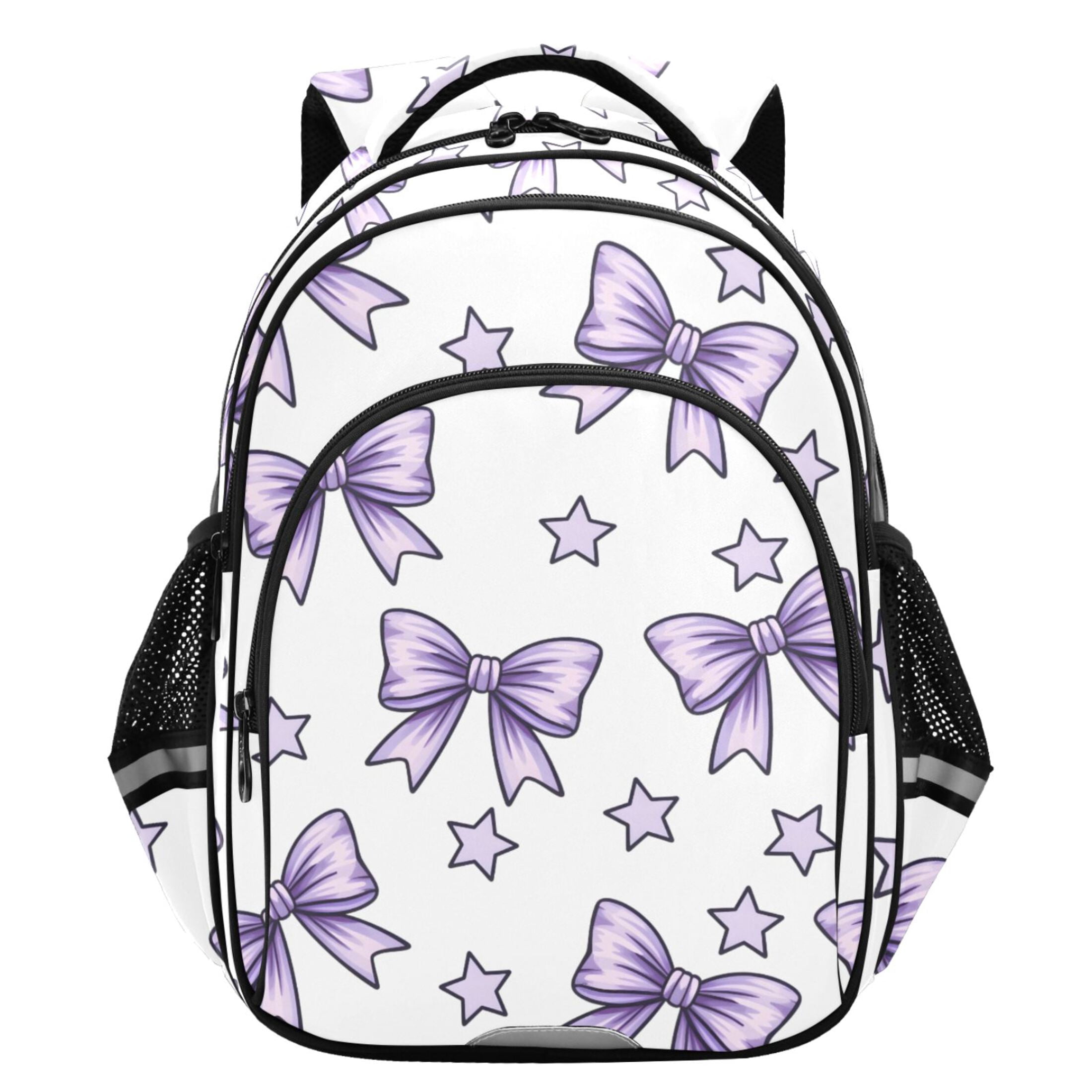 ALAZA Purple Bow Stars School Backpack Elementary Bag Student Bookbag ...