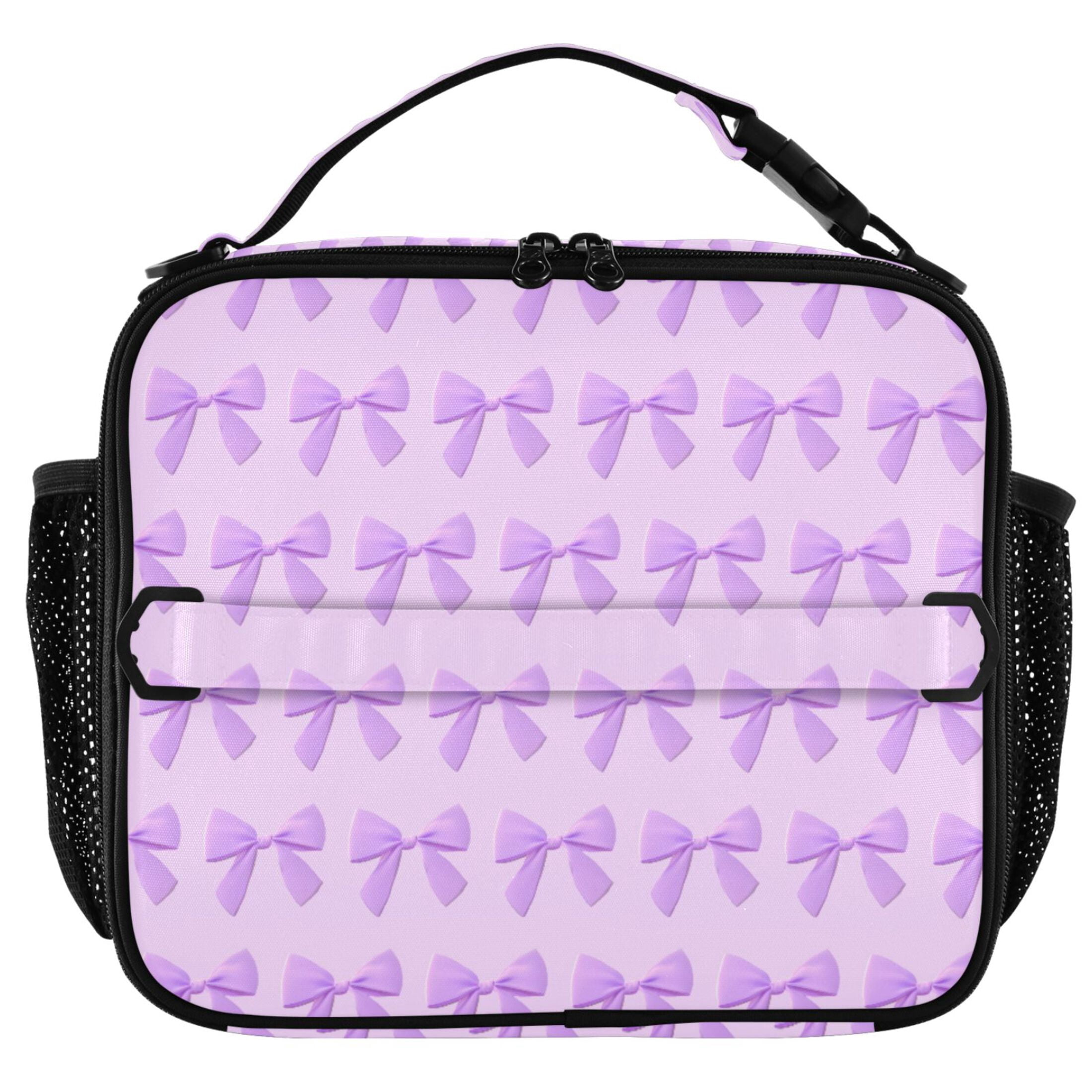 ALAZA Purple Bows Insulated Lunch Box Lunch Bag Cooler Tote with ...
