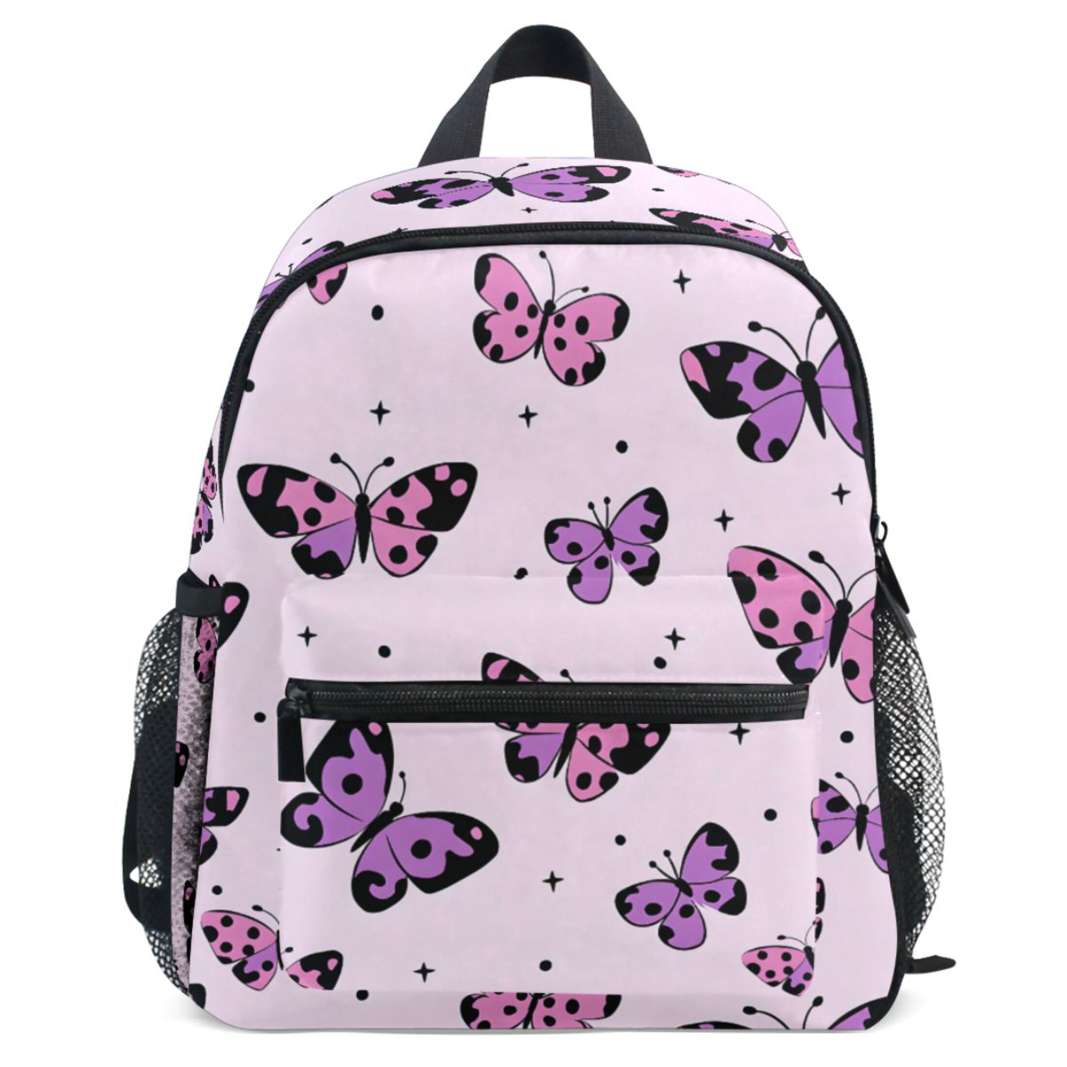 ALAZA Purple Butterfly Pattern School Backpack Student Bookbag Mini Bag ...