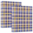 ALAZA Purple Checkered Hardcover 3 Ring Binder 1.5" D-Rings with ...