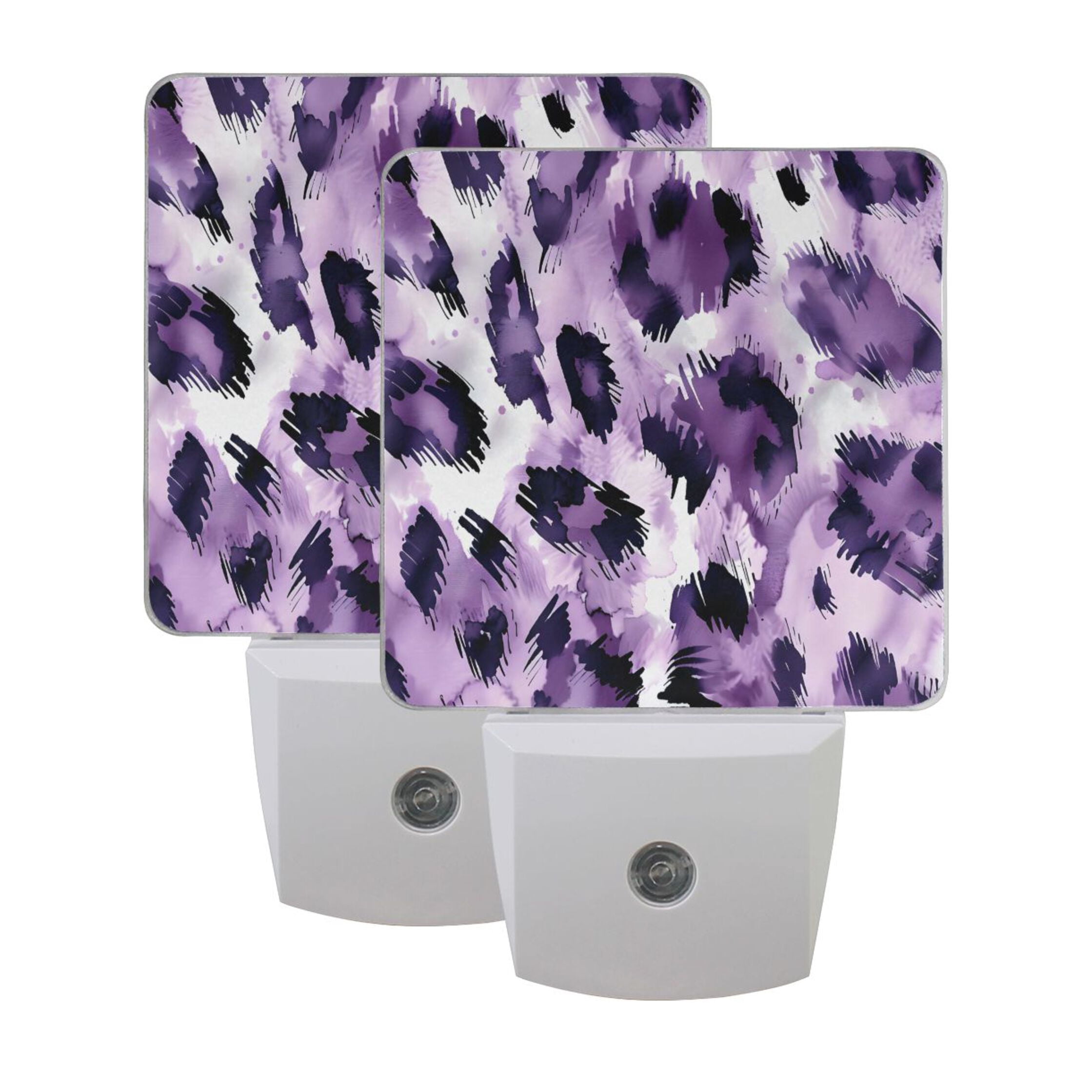 ALAZA Purple Leopard Night Lights 2 Pack Plug-in Wall LED Nightlight ...