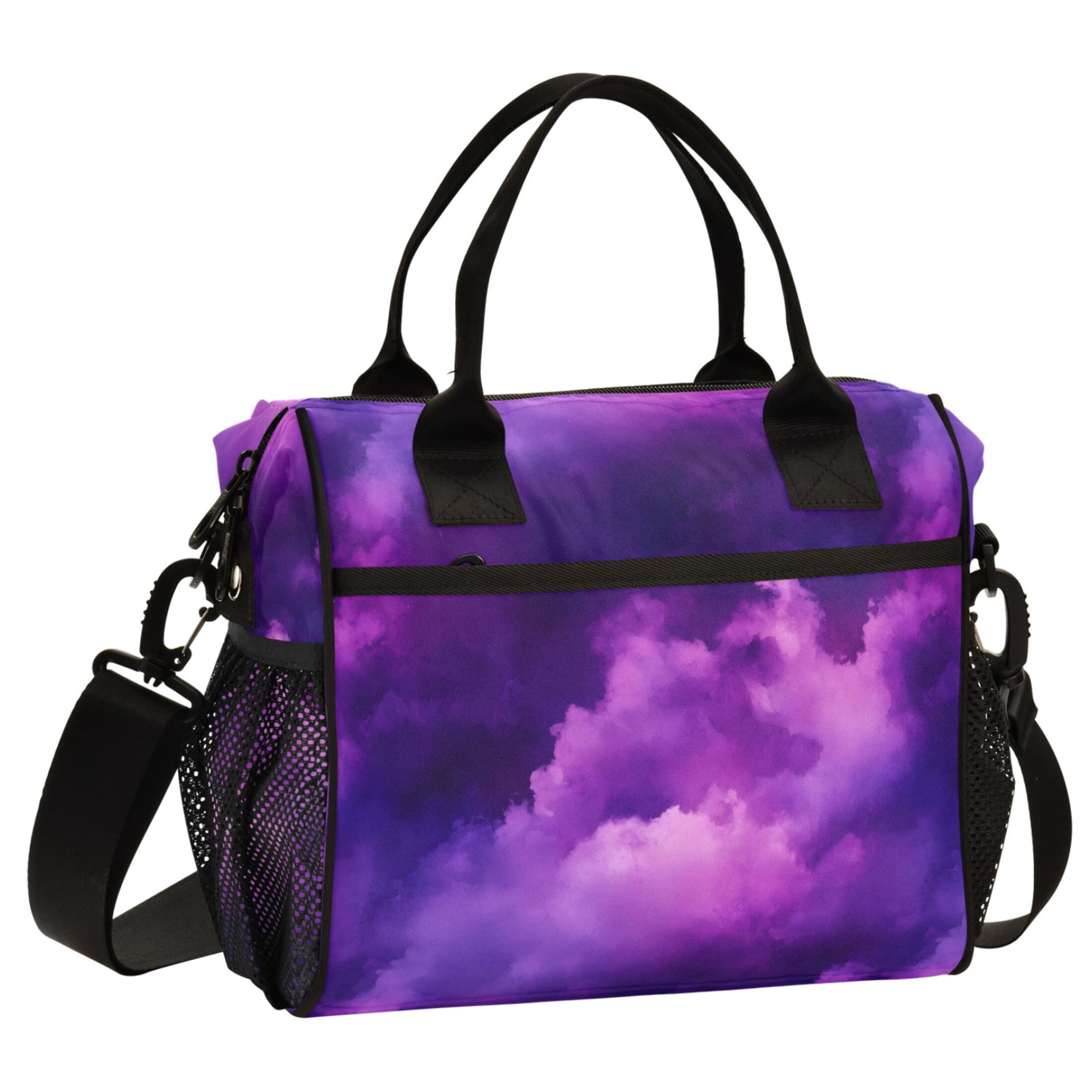 ALAZA Purple Tie Dye Print Cooler Lunch Bag Insulated Reusable Lunch ...