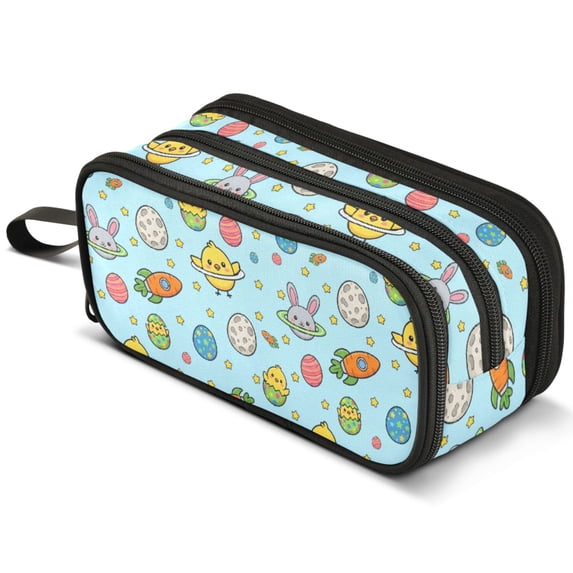 ALAZA Rabbit Chicken Outer Space Pencil Case Bag Large 3 Compartment ...