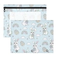 ALAZA Rabbit Egg Rainbow Pattern Pencil Pouch 3 Ring Binder with Clear ...