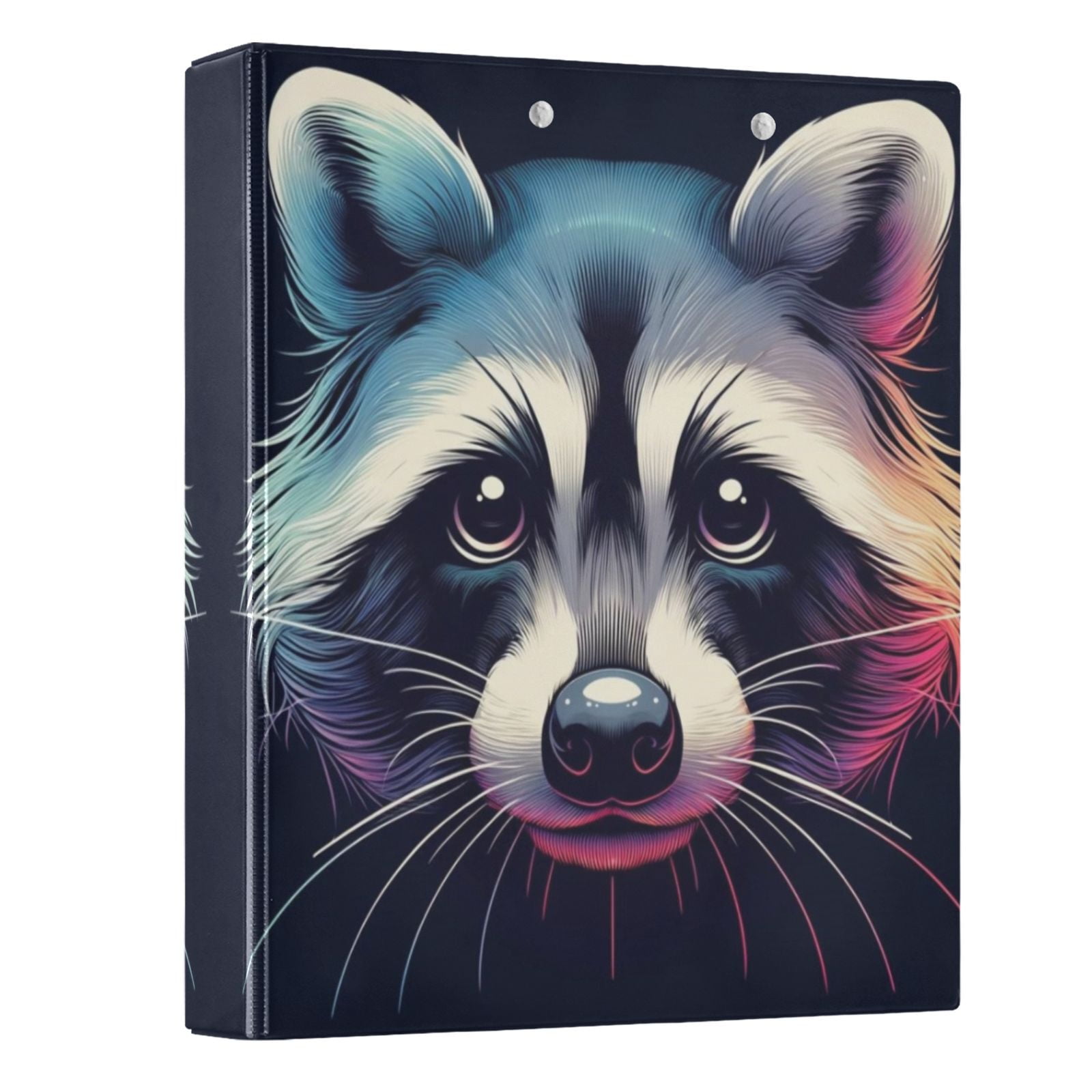 ALAZA Raccoon Portrait Gradient 3 Ring Binder 1.5 Inch Three Ring ...