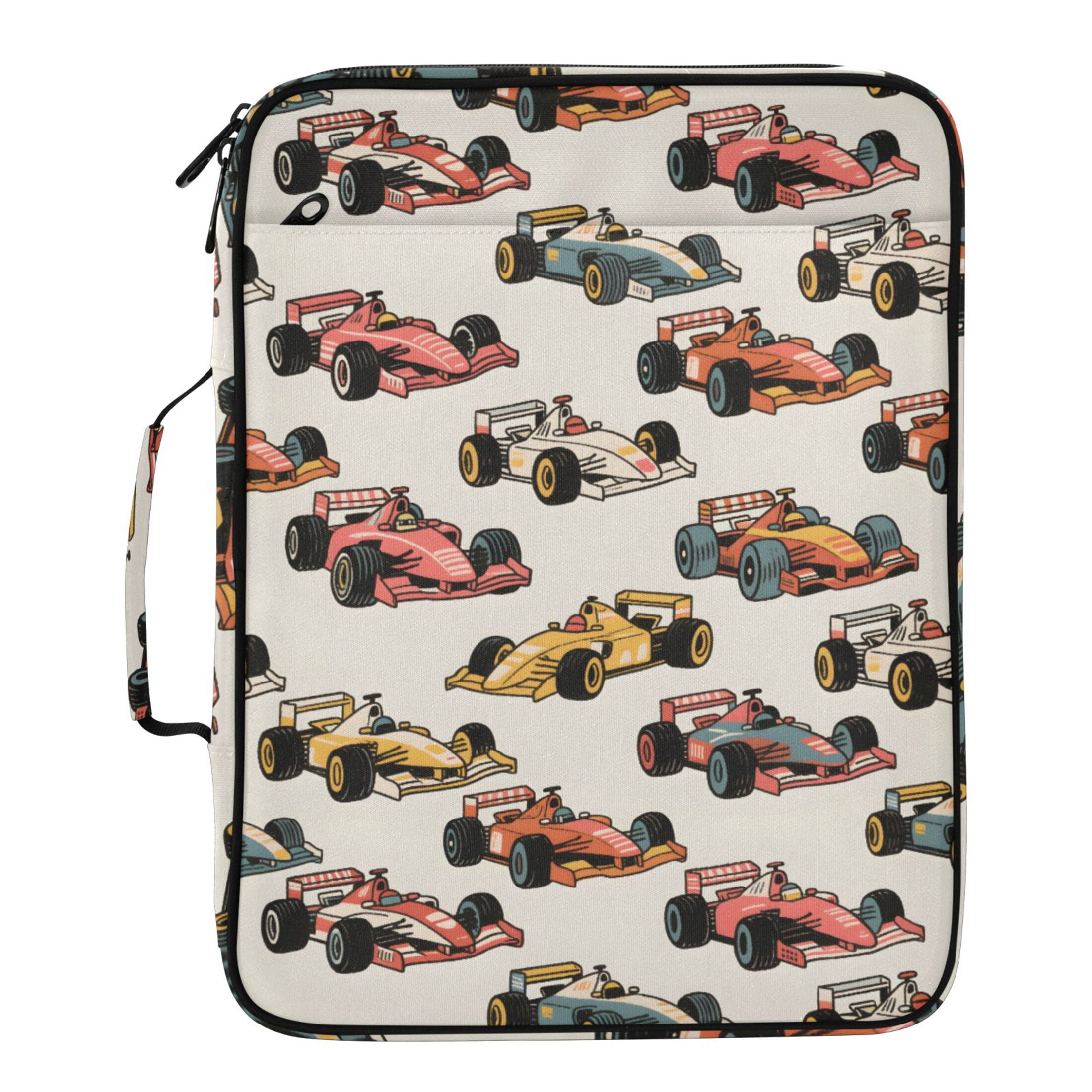 ALAZA Racing Cars Pattern Expanding Accordion File Folder 3 Ring Zipper ...