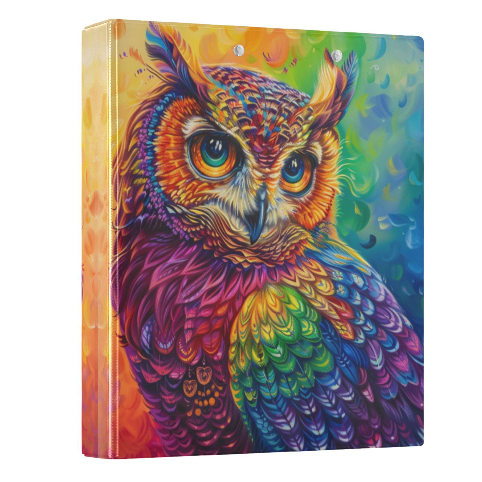 ALAZA Rainbow Owl Panting 3 Ring Binder 1.5 Inch Three Ring Office ...