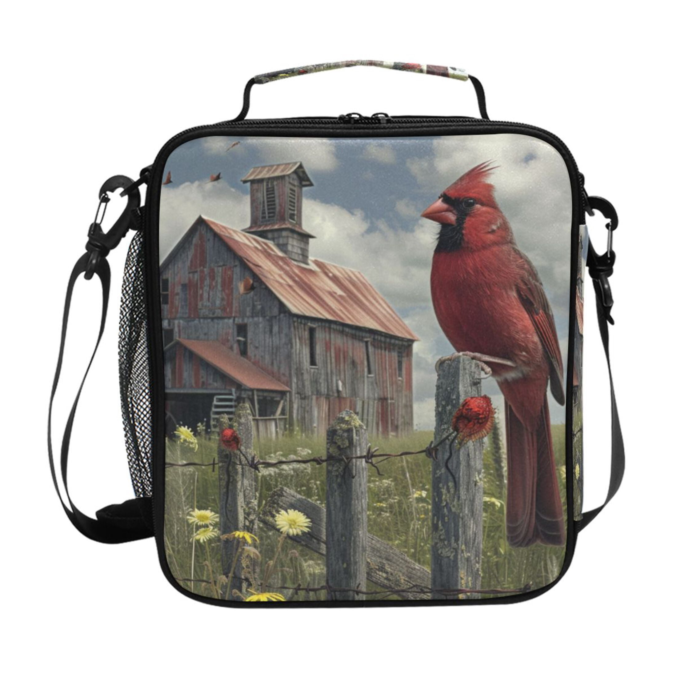 ALAZA Red Bird Farm House Lunch Box Insulated Lunch Bag Reusable ...