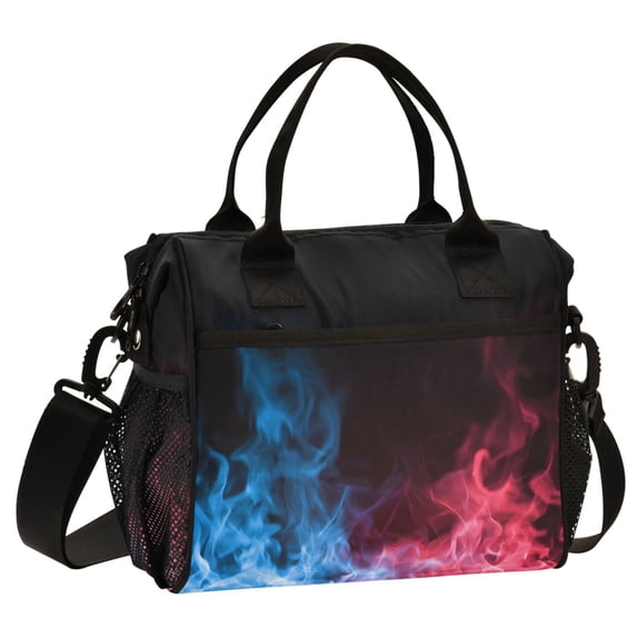 ALAZA Red Blue Flames Print Cooler Lunch Bag Insulated Reusable Lunch ...
