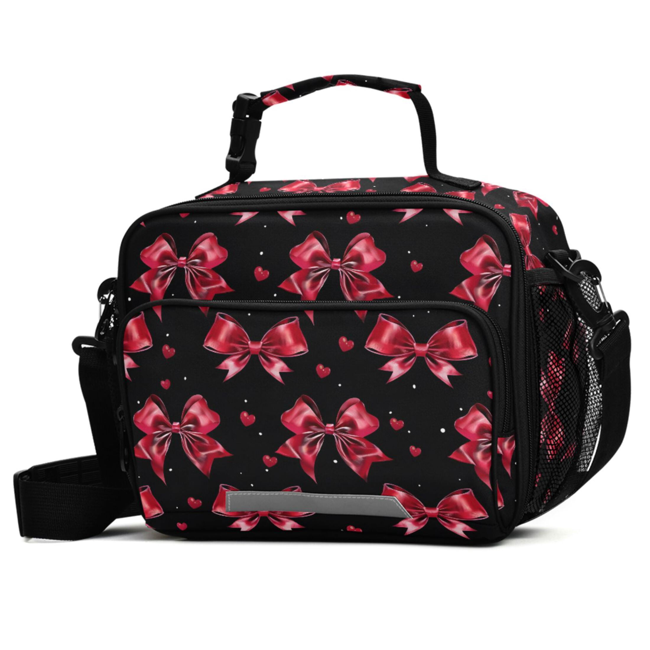 ALAZA Red Bows Lunch Box Insulated Cooler Bag Reusable Tote Bags with ...