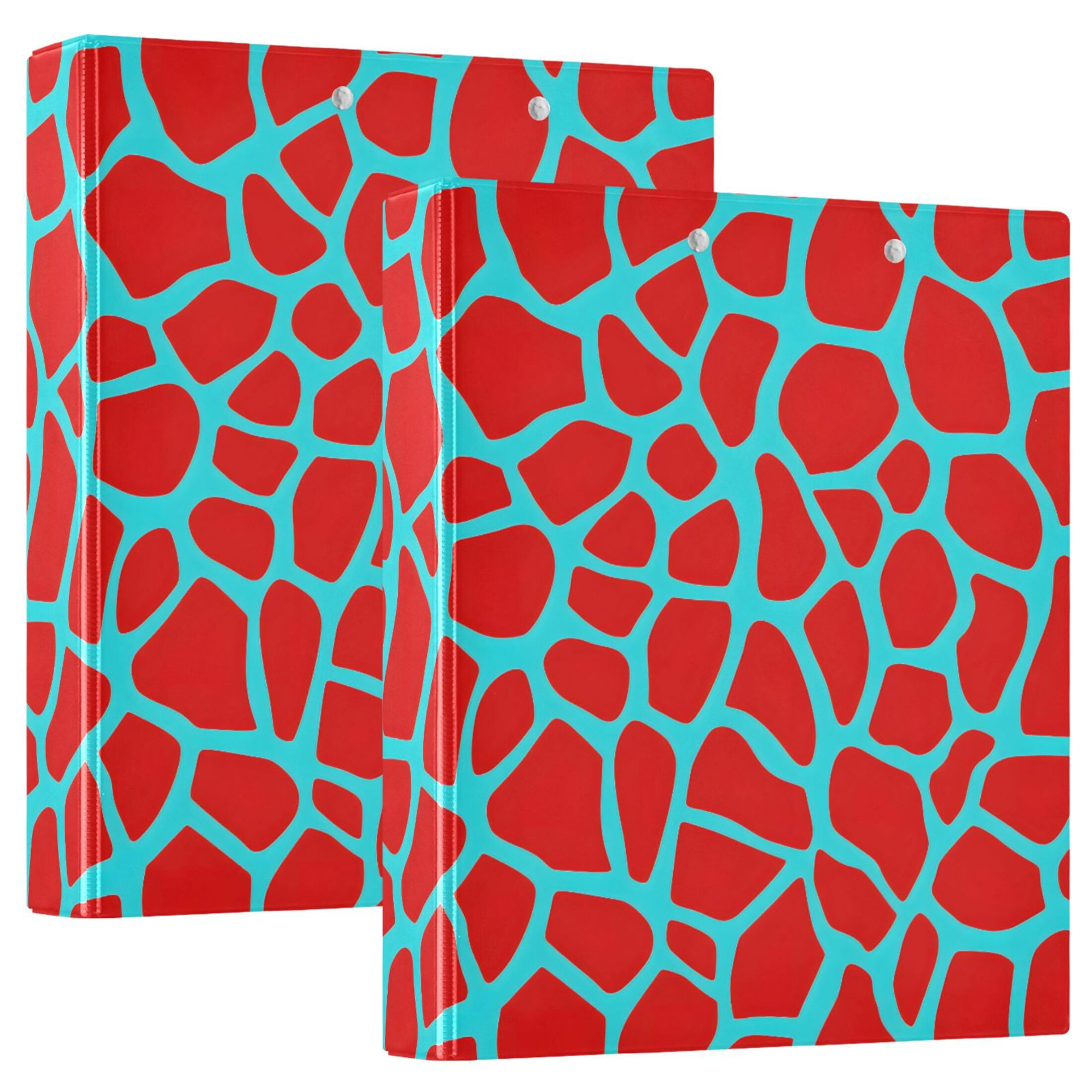 ALAZA Red Giraffe Pattern Hardcover 3 Ring Binder 1.5" D-Rings with ...