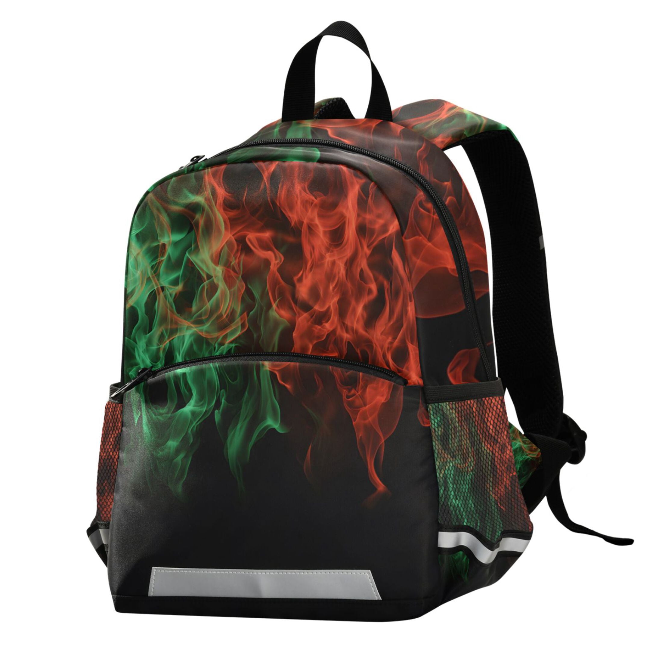 ALAZA Red Green Flames School Backpack Elementary Student Bookbag ...
