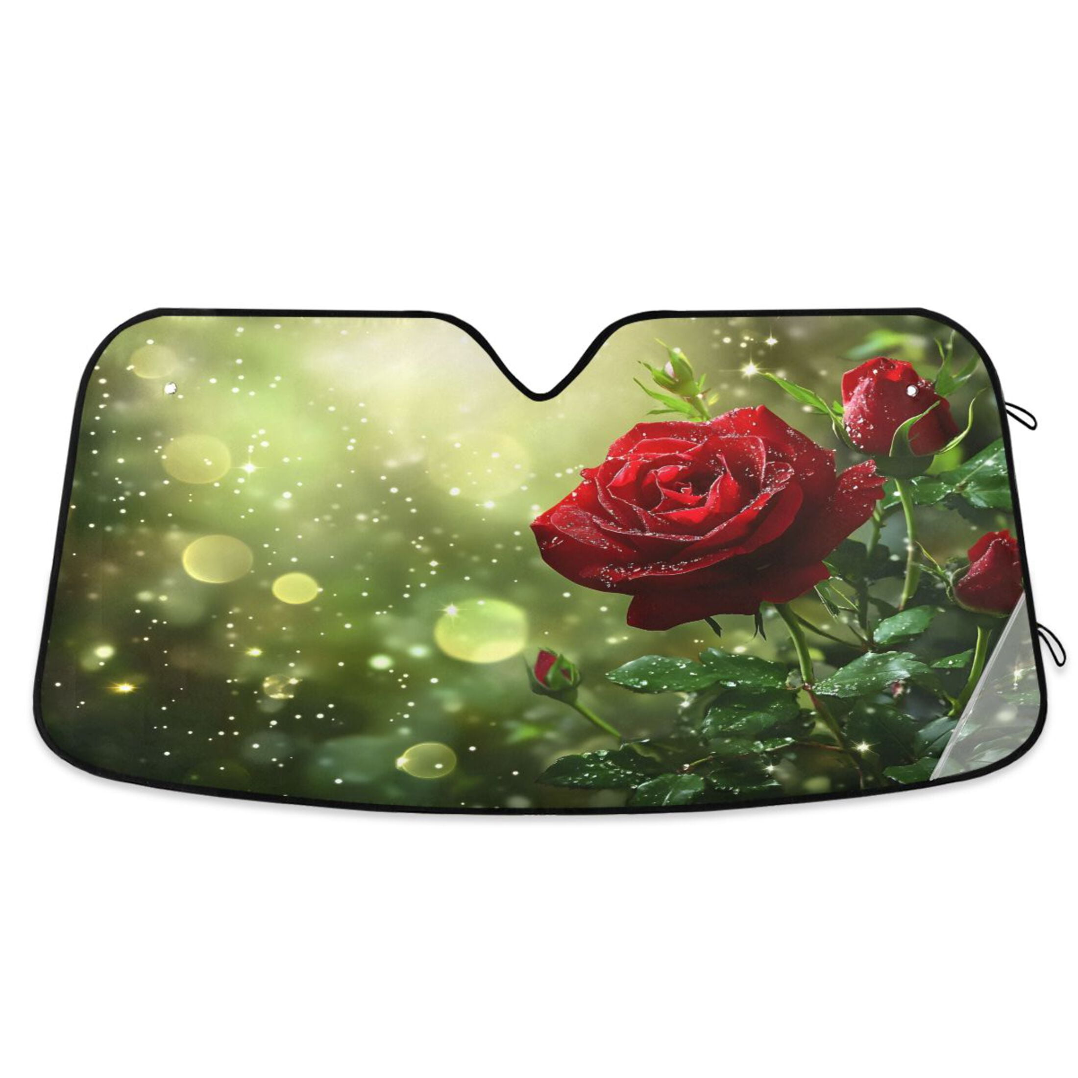 ALAZA Red Roses Flowers Windshield Sun Shade Car Foldable Sun Visor ...