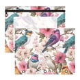 ALAZA Retro Birds Flower Pattern Pencil Pouch 3 Ring Binder with Clear ...