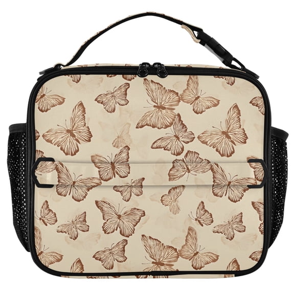 ALAZA Retro Butterflies Insulated Lunch Box Lunch Bag Cooler Tote with ...