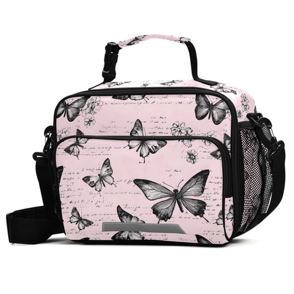 ALAZA Retro Butterfly Lunch Box Insulated Cooler Bag Reusable Tote Bags ...