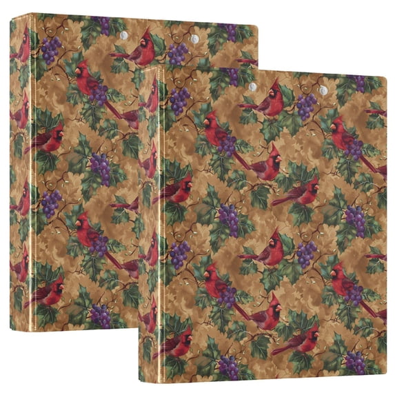 ALAZA Retro Cardinal and Grapes Hardcover 3 Ring Binder 1.5" D-Rings ...