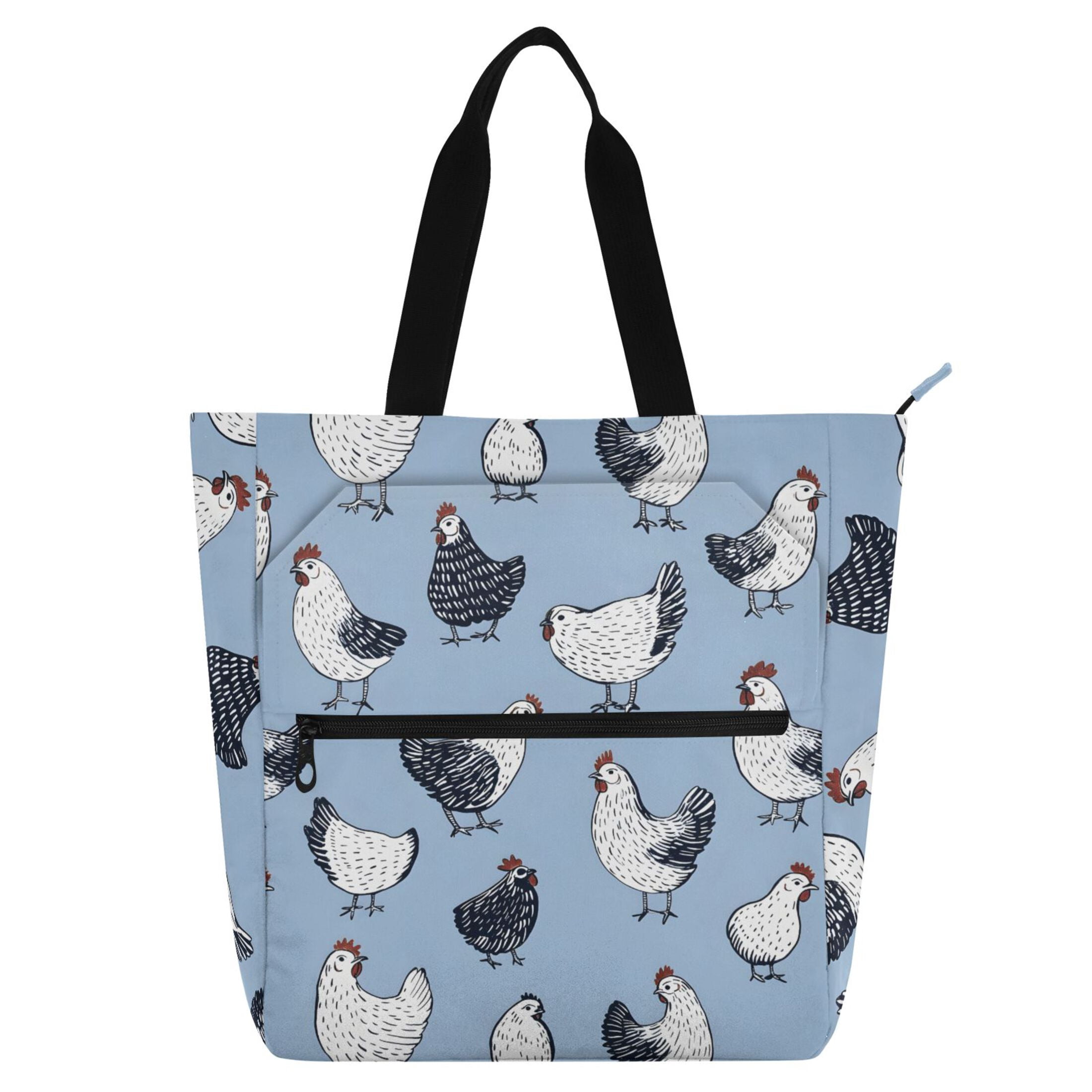 ALAZA Retro Cartoon Chickens School Book Bag Kids Tote Bags Handbag ...