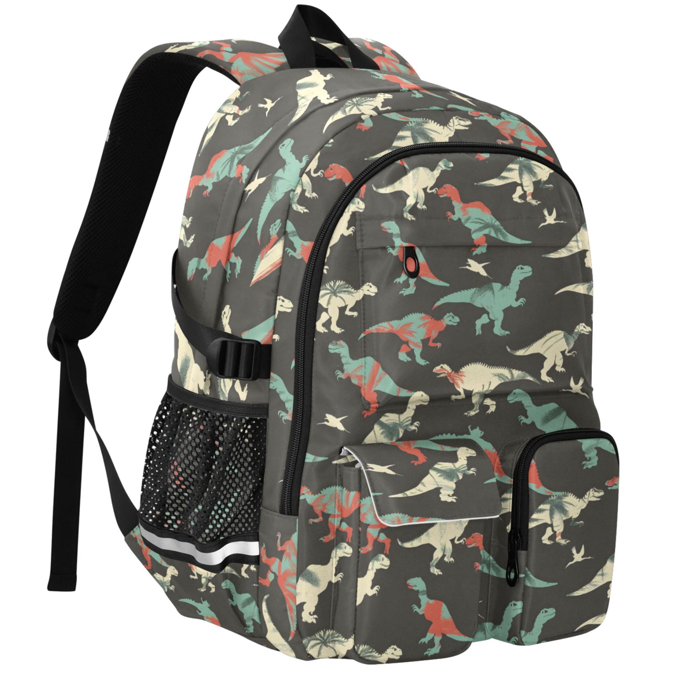 ALAZA Retro Cartoon Dinosaurs Print Student Backpack School Bookbag ...