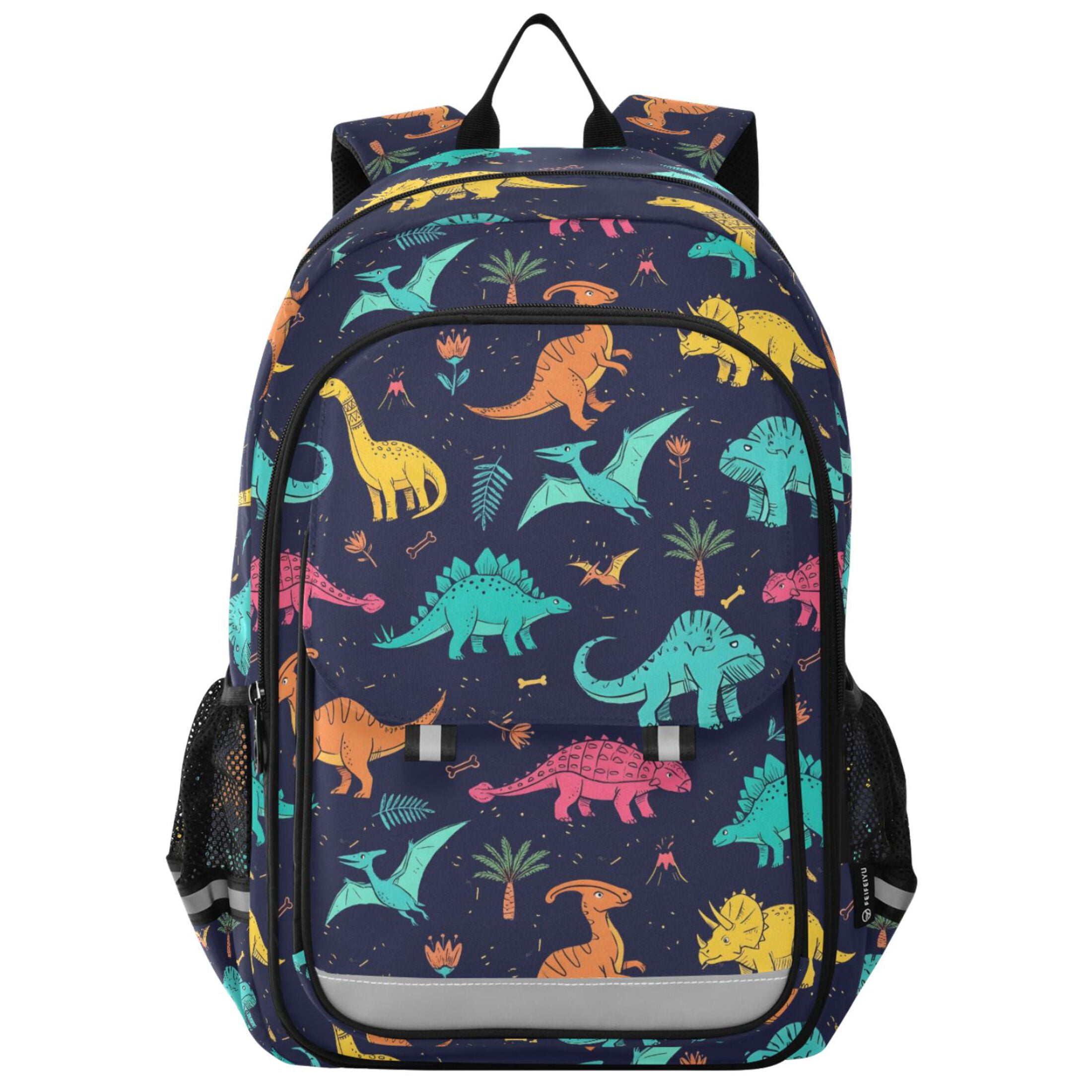 ALAZA Retro Cartoon Dinosaurs School Laptop Backpack Travel Bag Casual ...