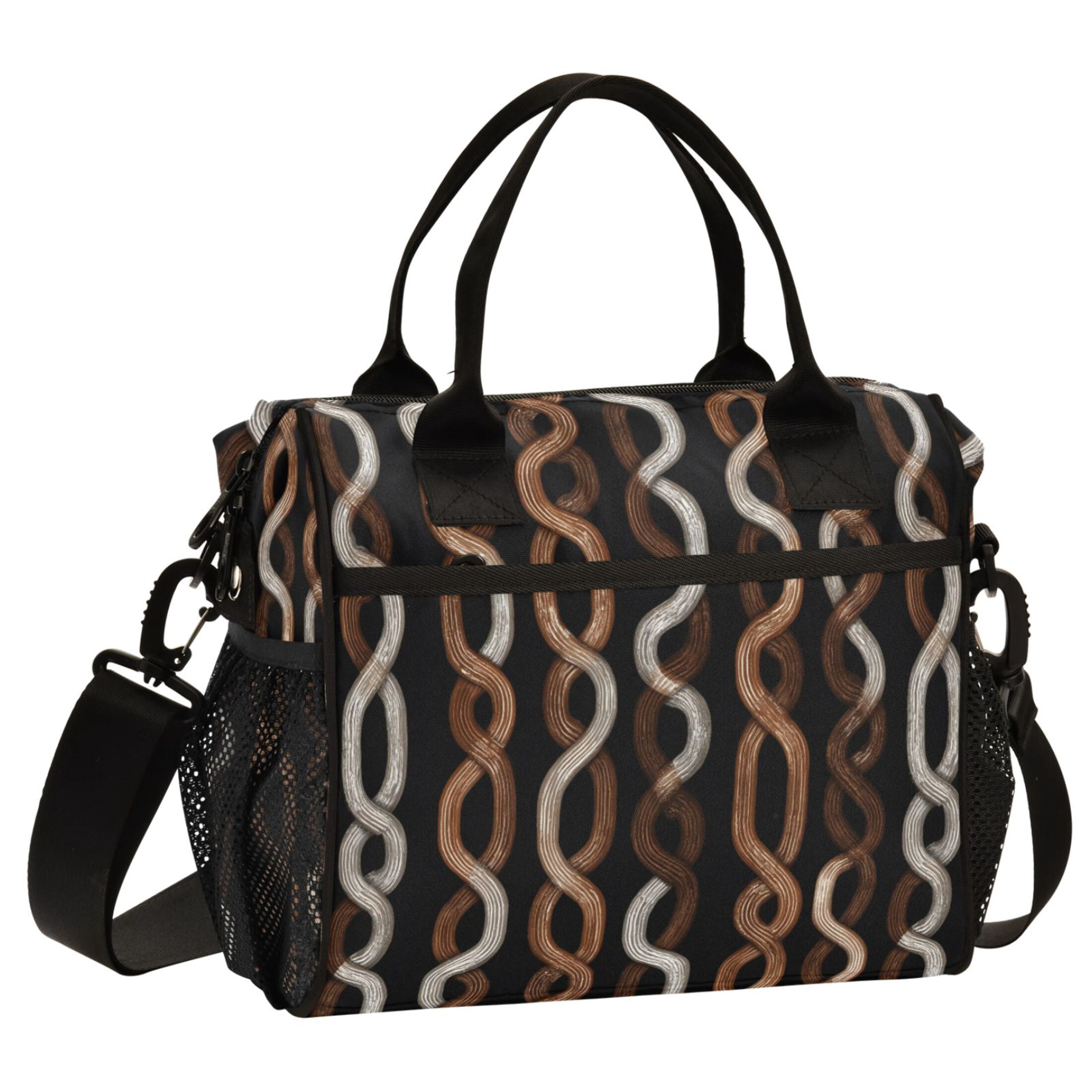 ALAZA Retro Chains Print Cooler Lunch Bag Insulated Reusable Lunch Tote ...