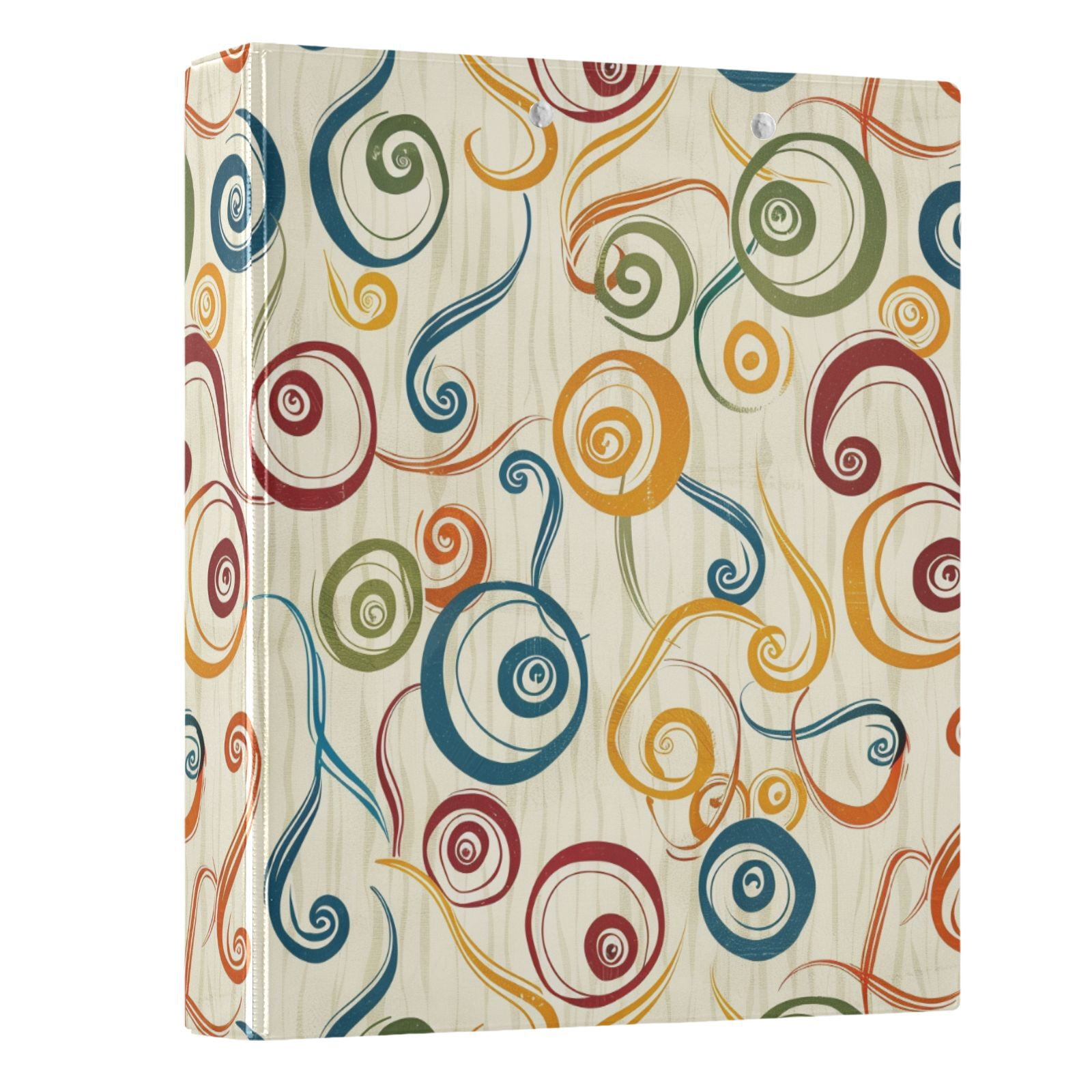 ALAZA Retro Colorful Swirls 3 Ring Binder 1.5 Inch Three Ring Office ...
