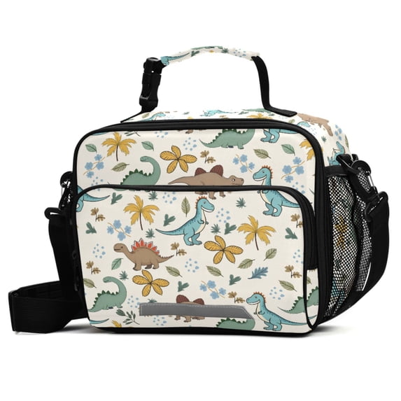 ALAZA Retro Cute Dinosaur Lunch Box Insulated Cooler Bag Reusable Tote ...