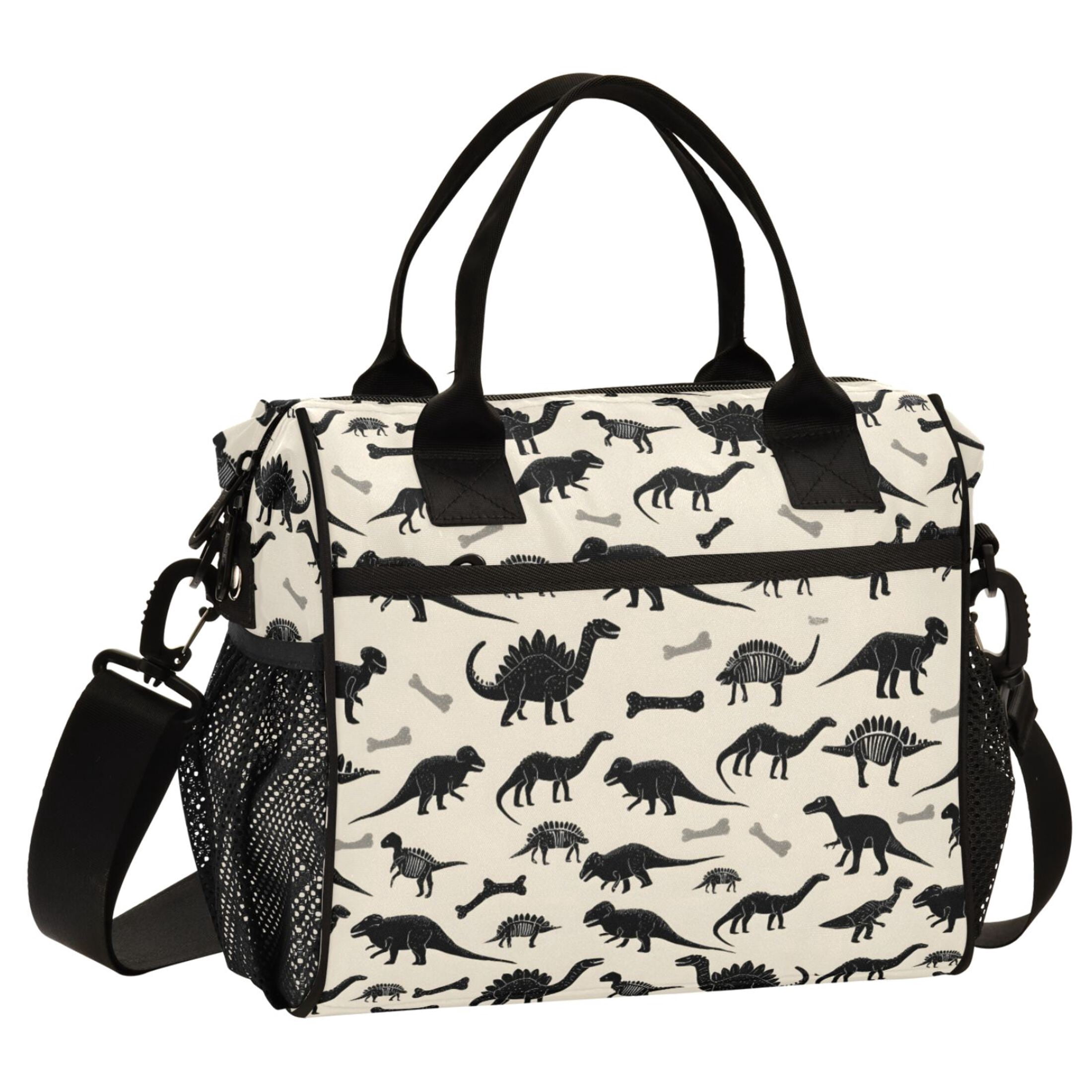 ALAZA Retro Dinosaurs Print Cooler Lunch Bag Insulated Reusable Lunch ...