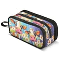 ALAZA Retro Farm Cow Pencil Case Bag Large 3 Compartment Pen Pouch ...