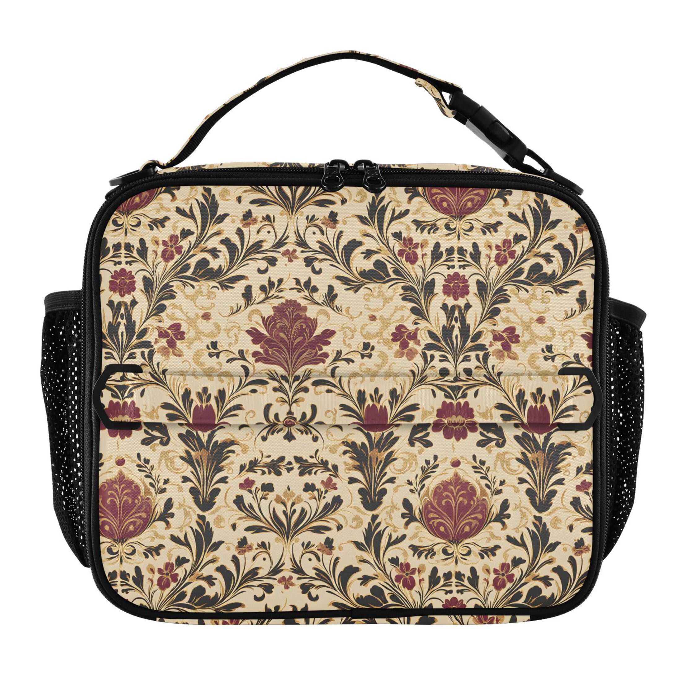 ALAZA Retro Flower Lunch Box Insulated Lunch Bag Cooler Tote with ...