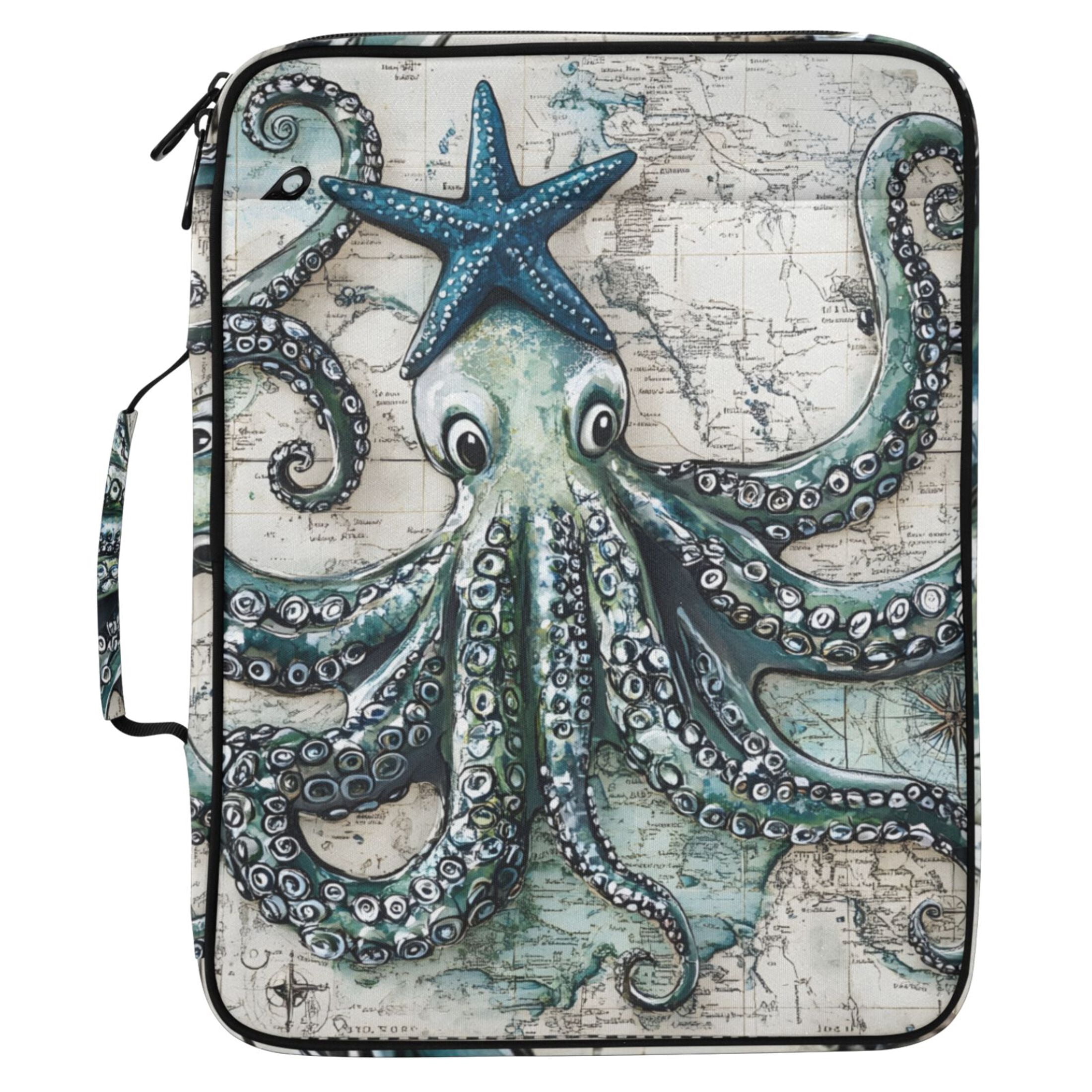 ALAZA Retro Octopus Pattern Expanding Accordion File Folder 3 Ring ...