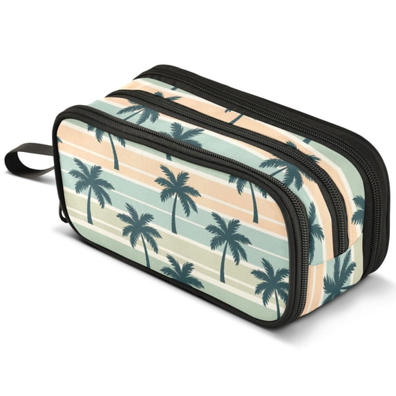 ALAZA Retro Palm Tree Pencil Case Bag Large 3 Compartment Pen Pouch ...