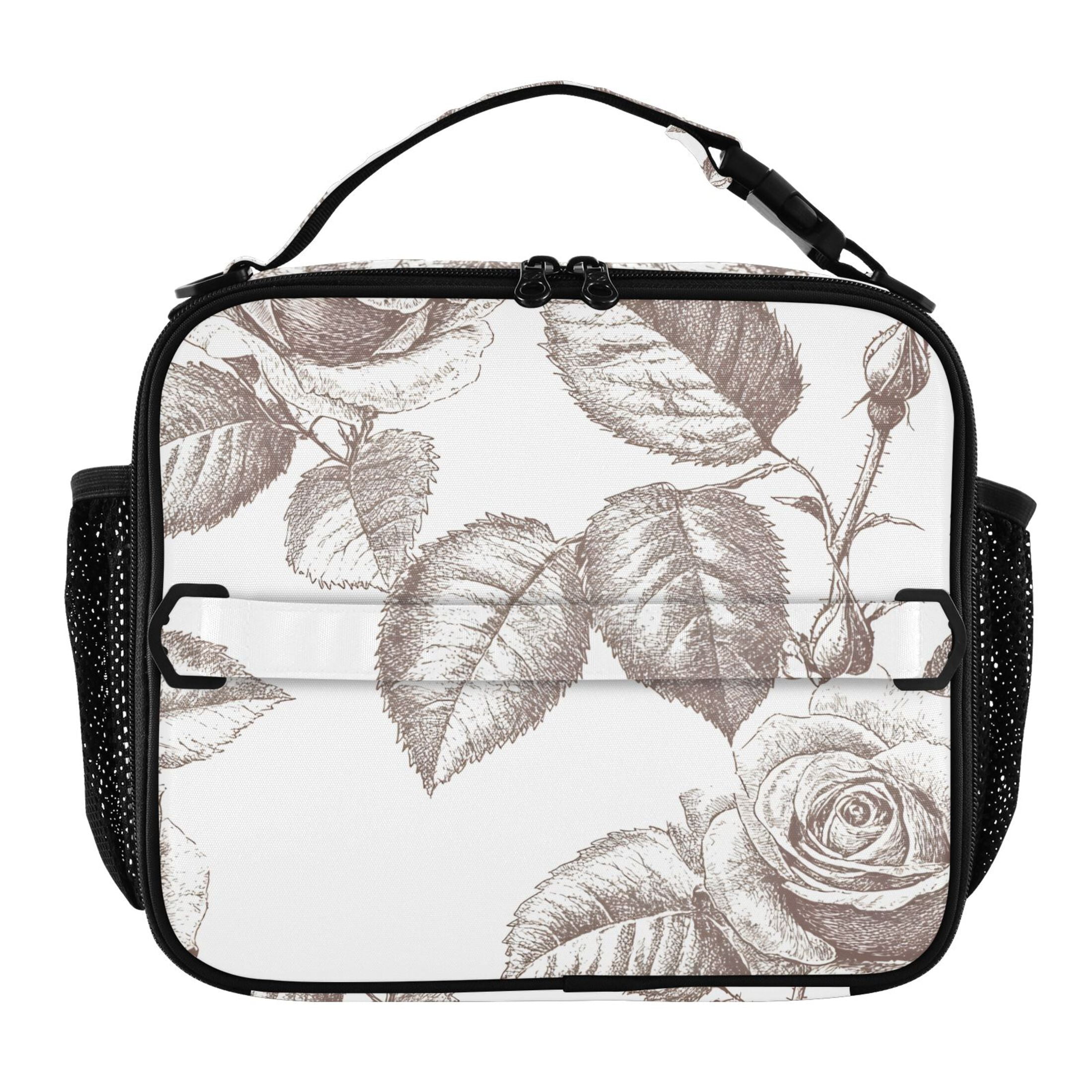 ALAZA Retro Rose Flower Lunch Box Insulated Lunch Bag Cooler Tote with ...