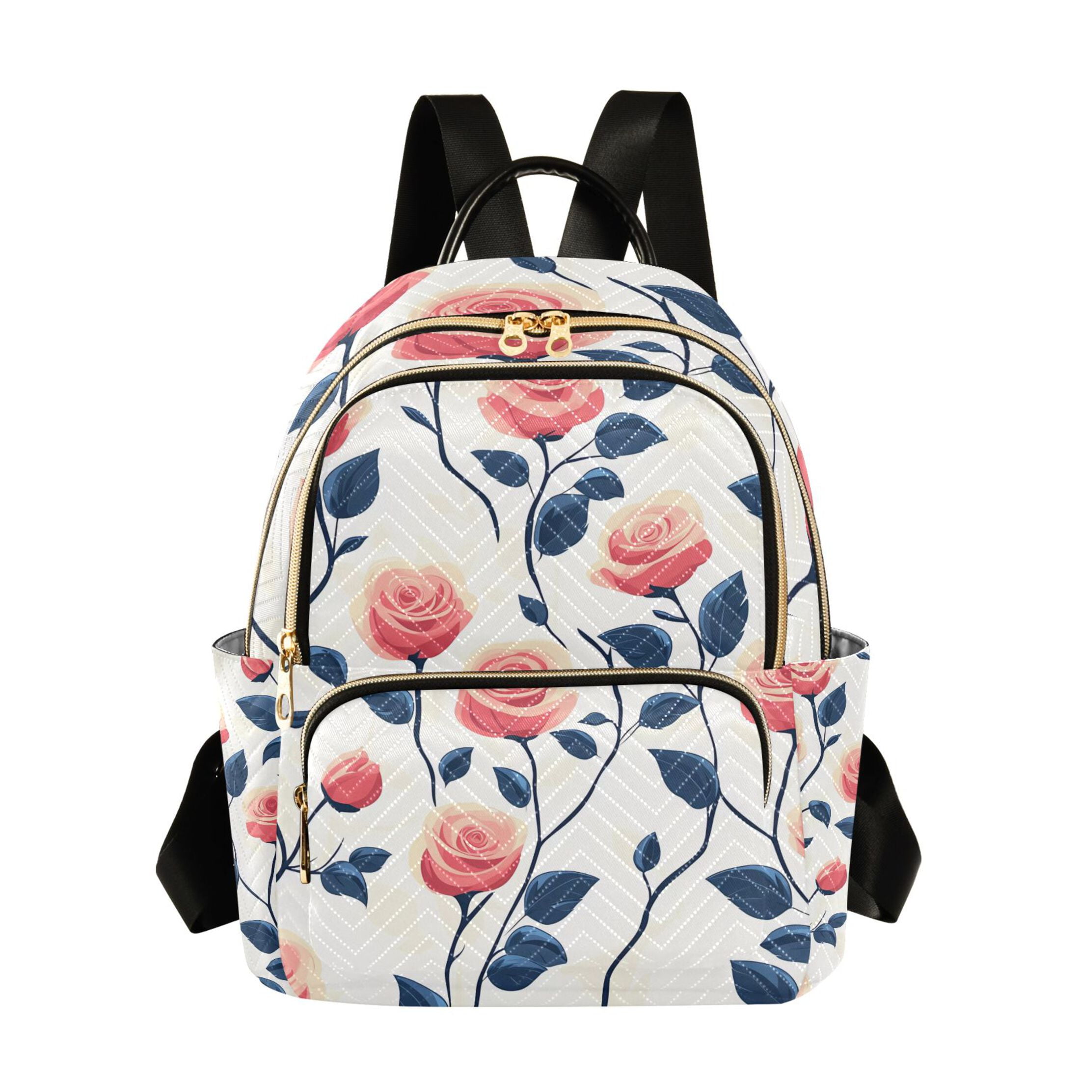 ALAZA Retro Roses Flowers-i3 Womens Travel Laptop Backpack Large ...