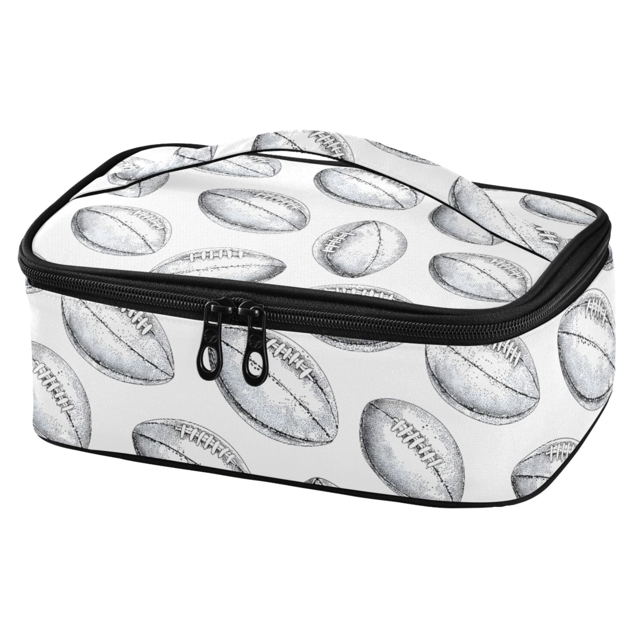ALAZA Retro Rugby Football Lunch Box Insulated Cooler Tote Bag Reusable ...