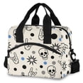 ALAZA Retro Skull Polka Dots Insulated Lunch Box Large Reusable Cooler ...